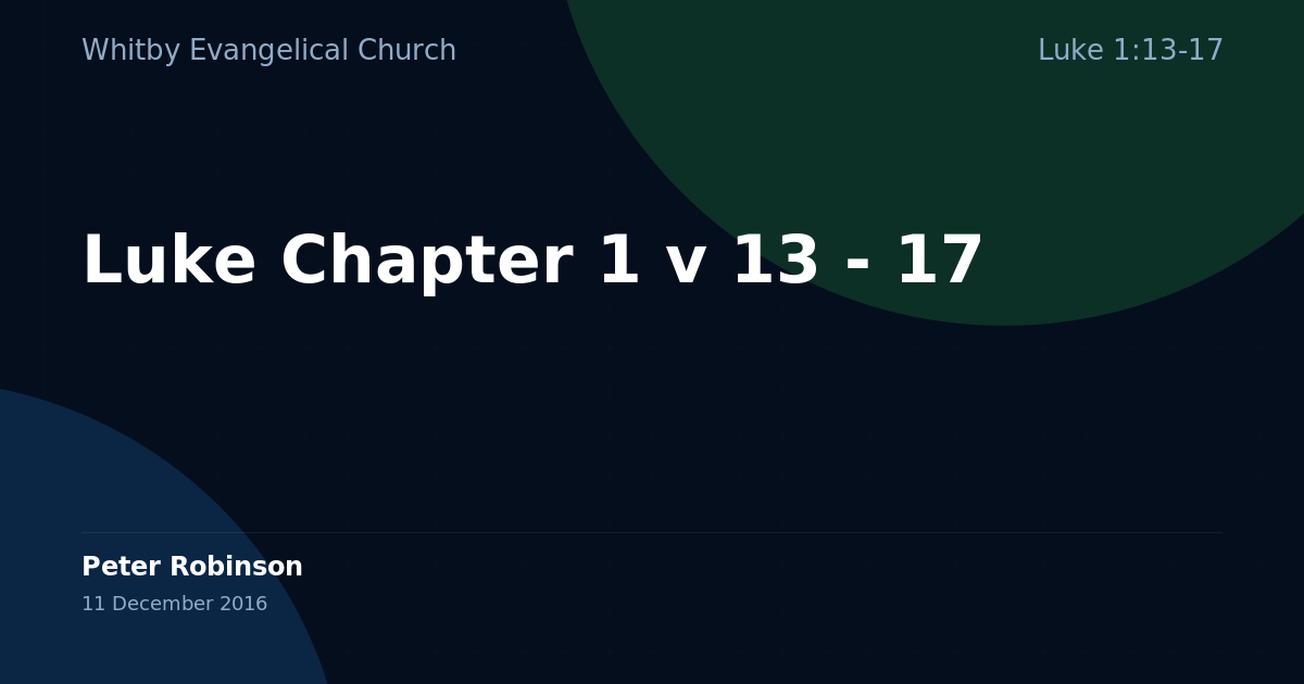 Luke Chapter 1 v 13 - 17