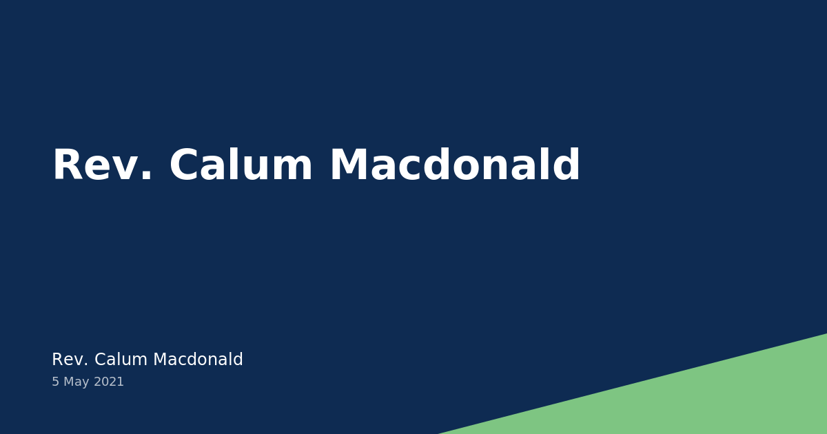 Rev. Calum Macdonald