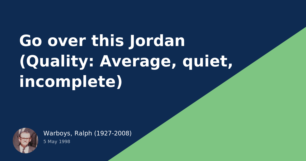 Go over this Jordan (Quality: Average, quiet, incomplete)