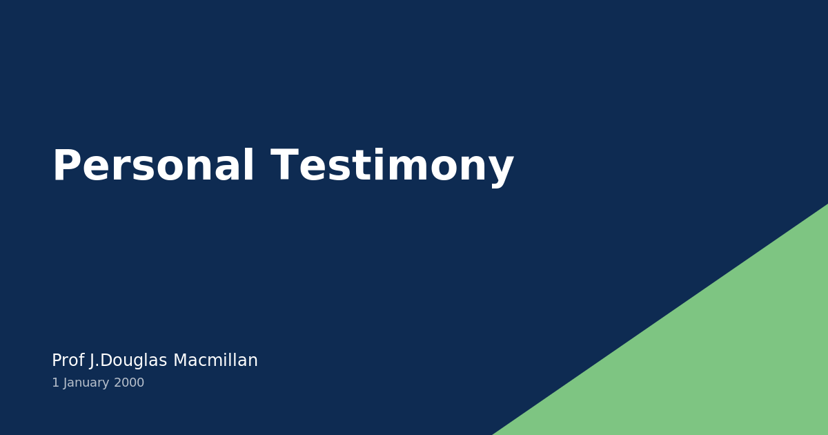 Personal Testimony