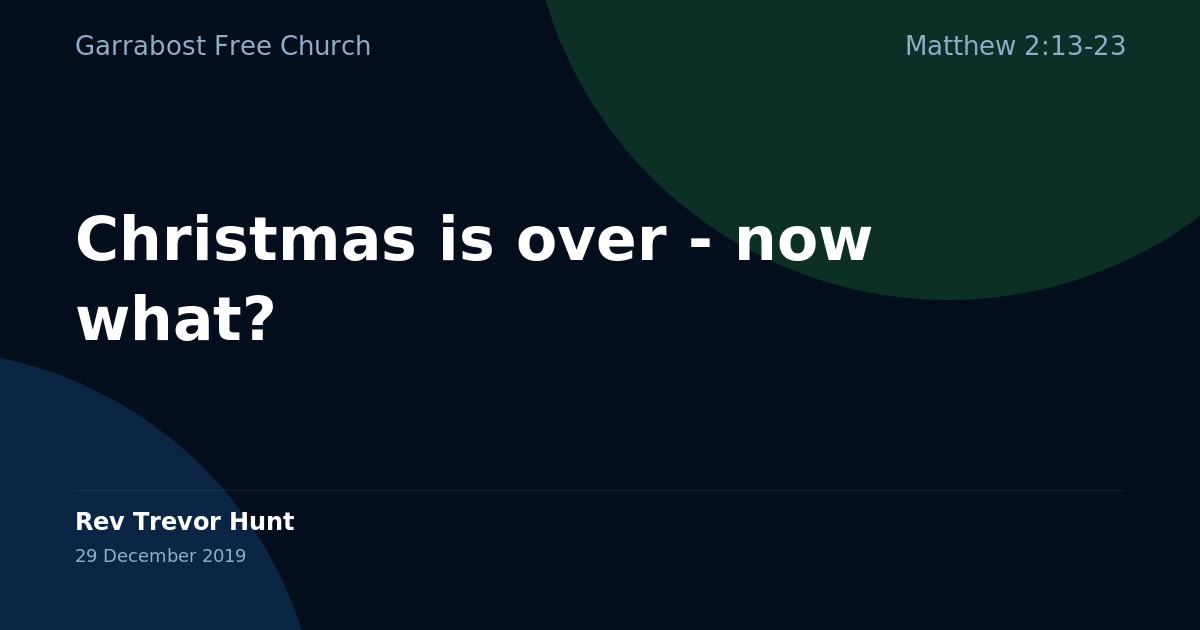 Christmas is over - now what?
