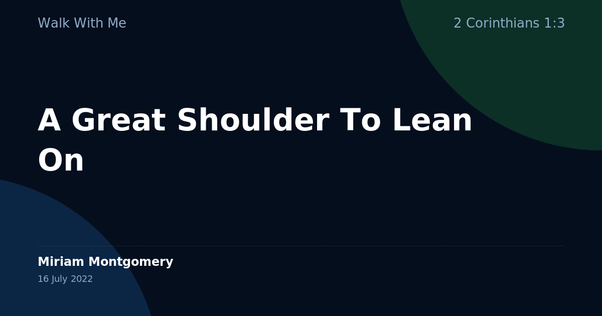 A Great Shoulder To Lean On