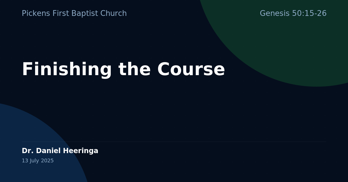 Finishing the Course