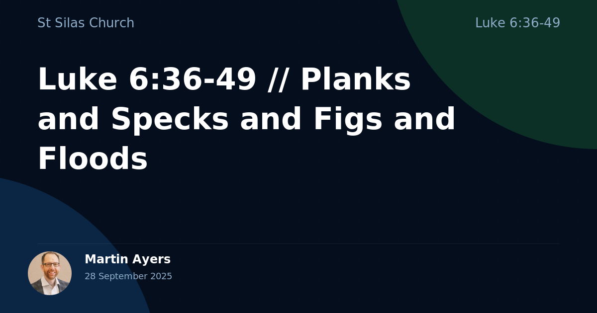 Luke 6:36-49 // Planks and Specks and Figs and Floods