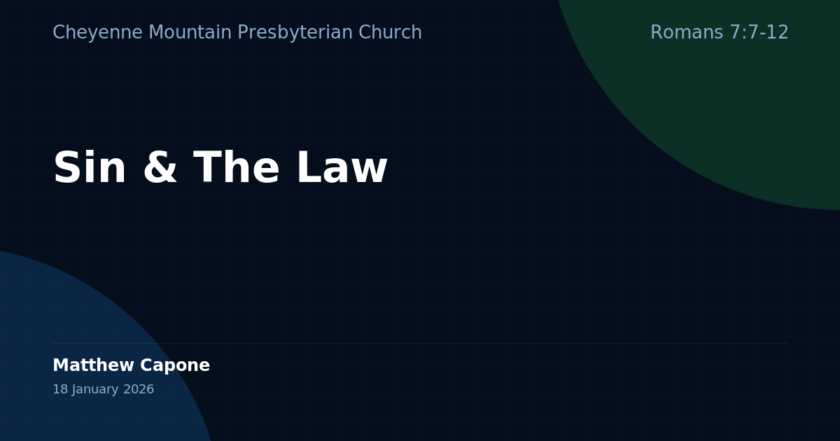 Sin & The Law